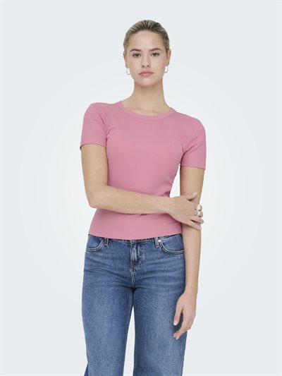 ONLY VAL LIFE O-NECK TOP WILD ROSE - 15369240